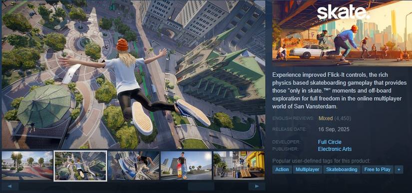 Skate Gets Mixed Steam Reviews Due To Tons Of Missing Content