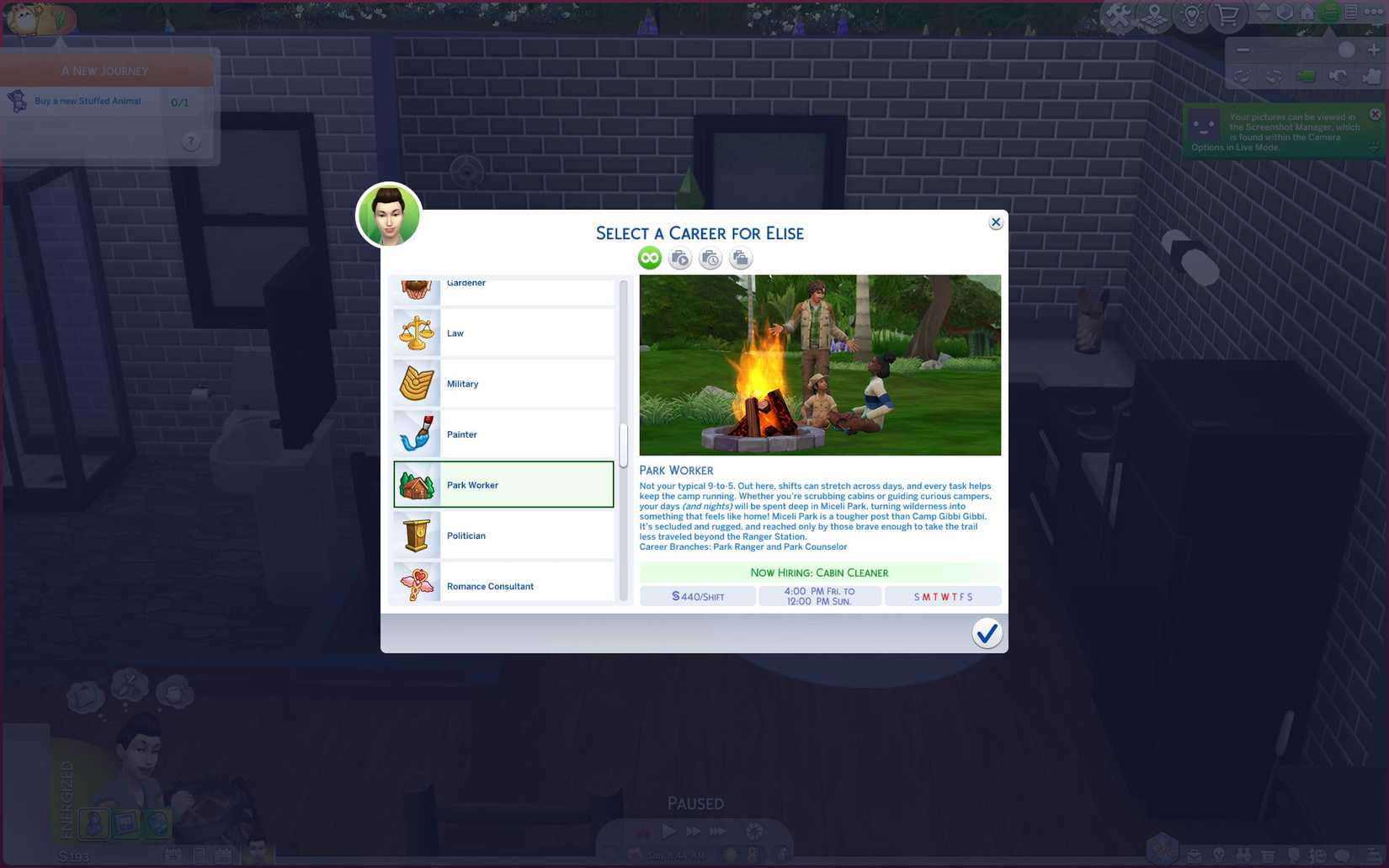 Présentation de la carrière des travailleurs du parc dans les Sims 4 ...