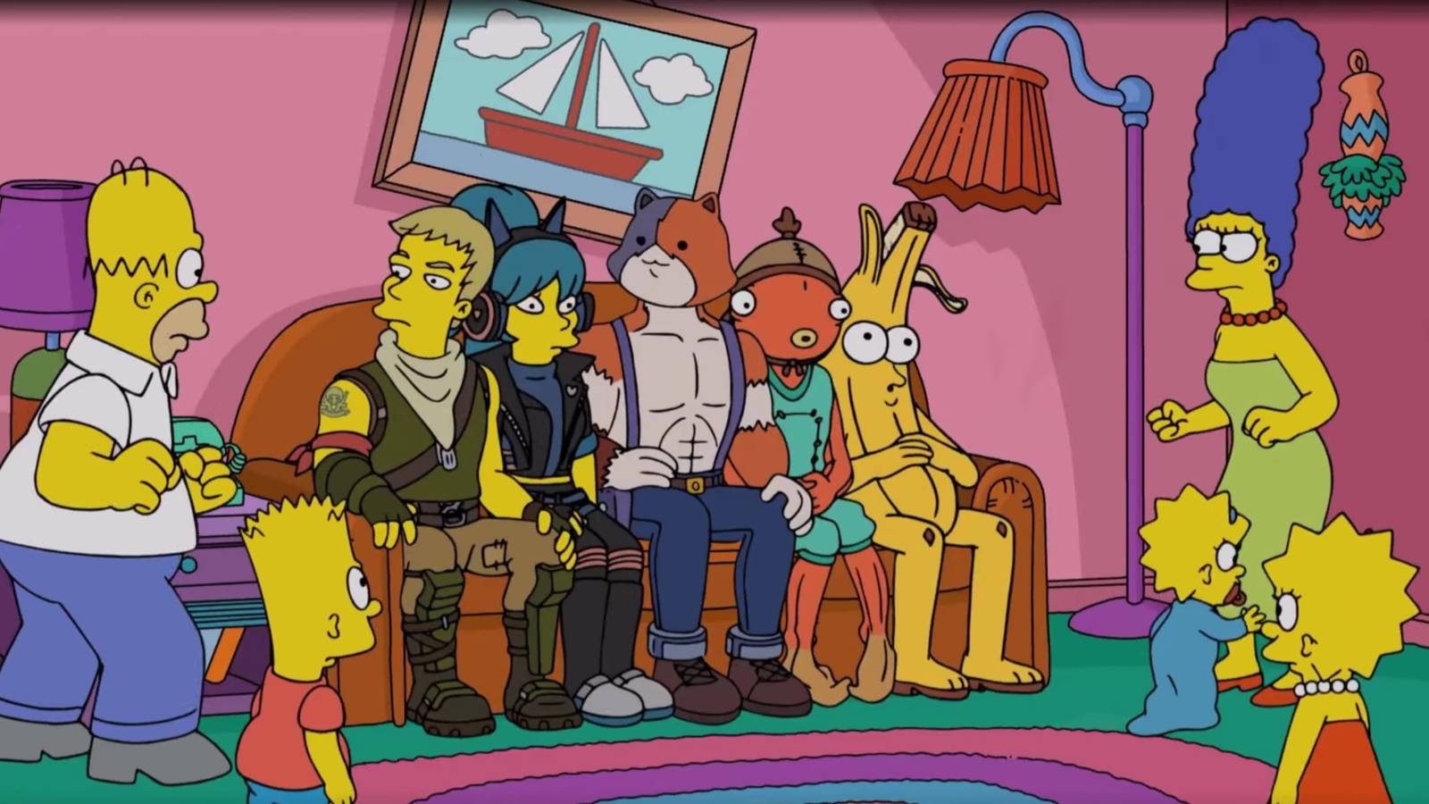 The Simpsons Literally Eat Fortnite's Peely Alive In Latest Episode Of ...