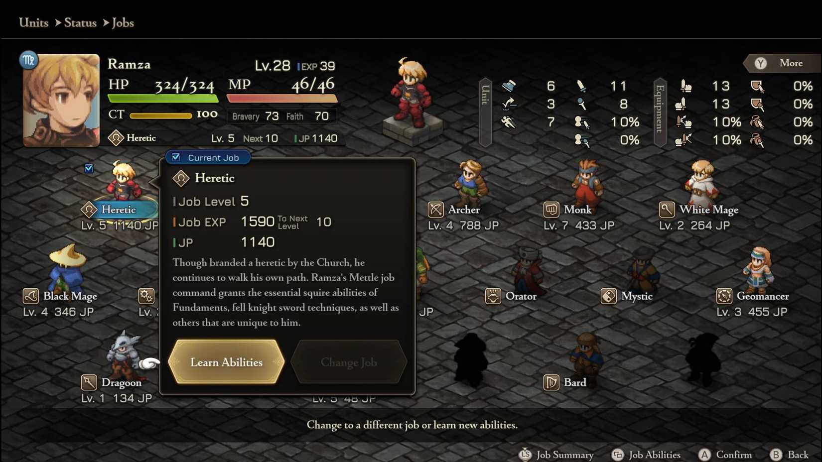Final Fantasy Tactics Fan Upgrades Ramza's Ivalice Chronicles Job Class