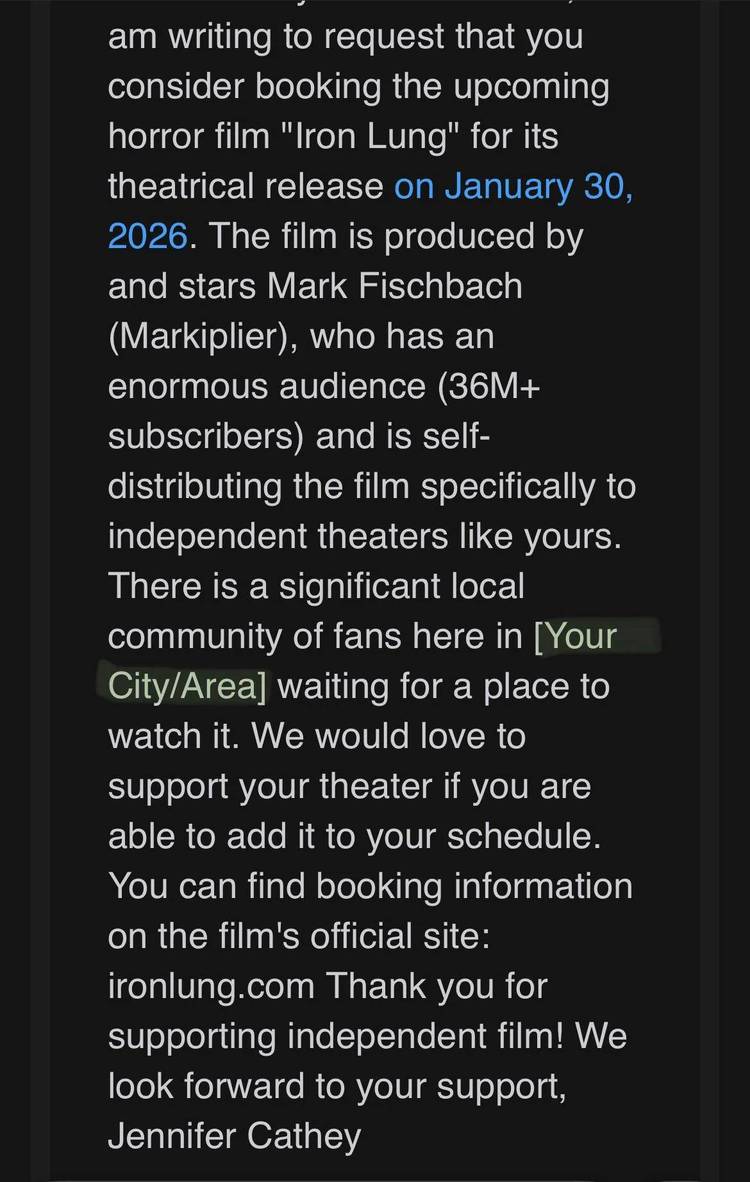 Markiplier Fans Accused Of Botting Theatre Requests For Iron Lung