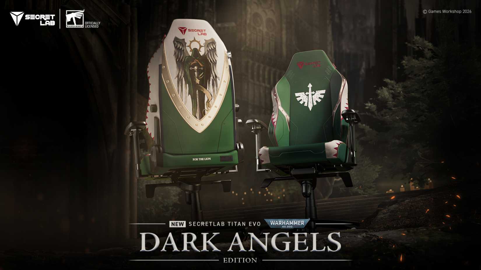Warhammer 40K Dark Angels Edition Titan Evo Chair Revealed By Secretlab
