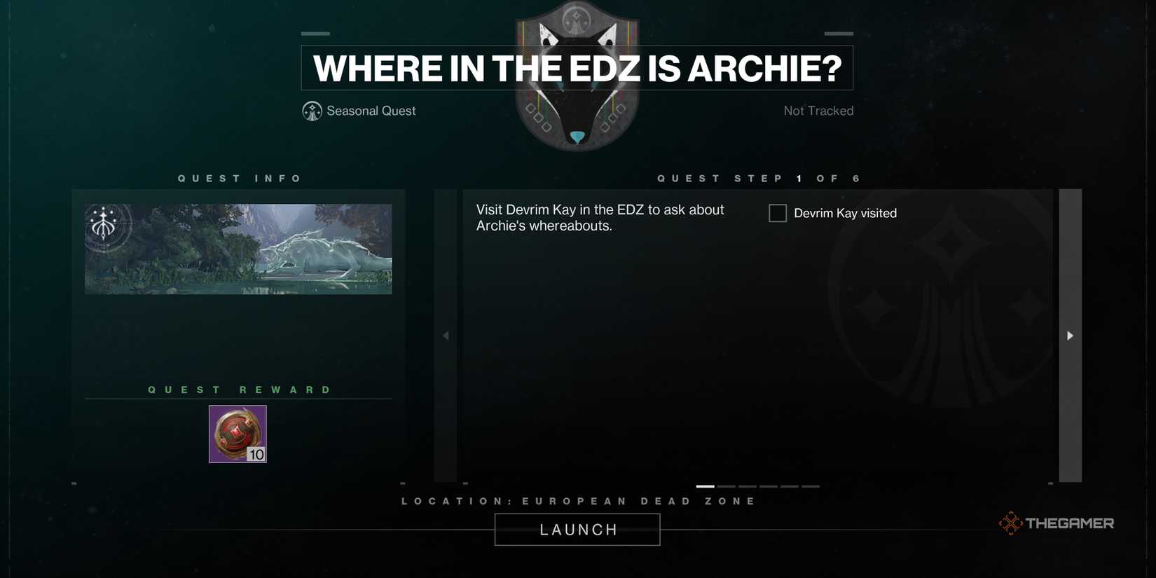Archie's EDZ Location - Destiny 2: Into The Light