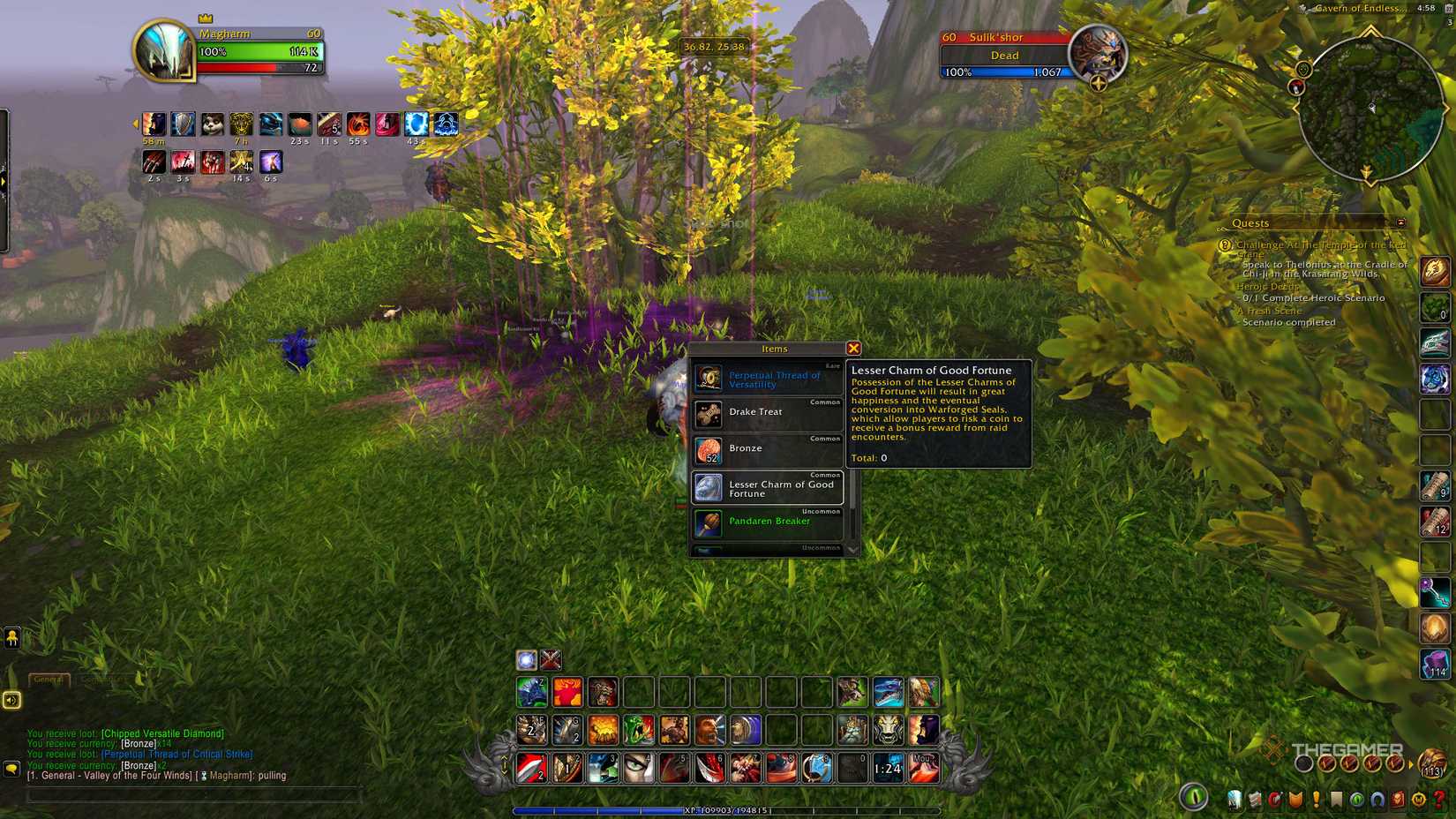 How To Get Lesser Charms Of Good Fortune In WoW Remix: Mists Of Pandaria