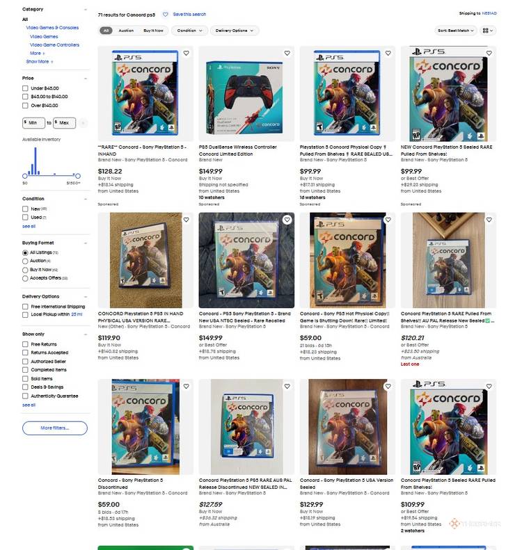 Concord Prices Skyrocket As Scalpers Cash In On Game Closure