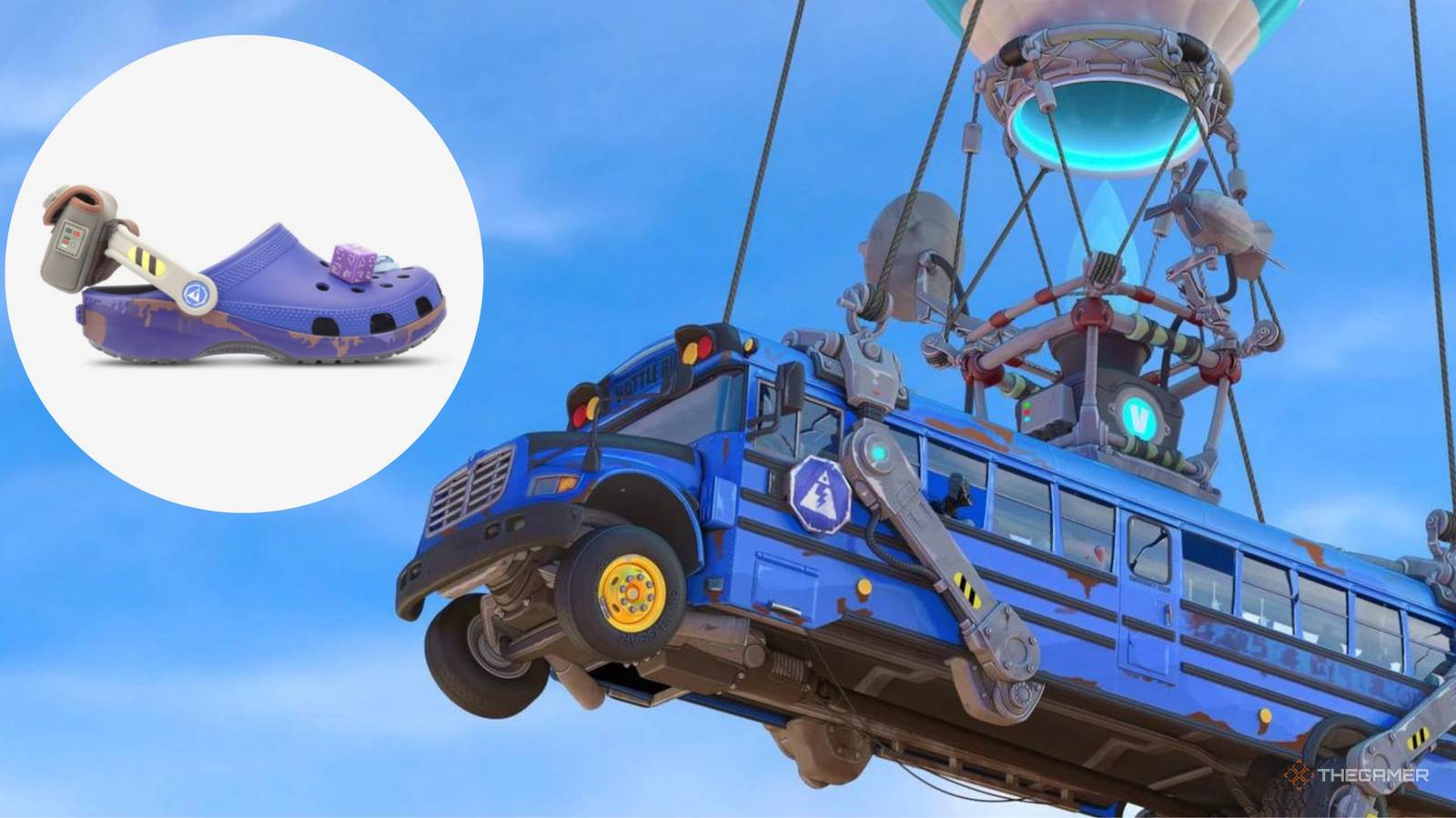 Fortnite's Battle Bus Crocs Have Their Own Backbling And Themed Jibbitz