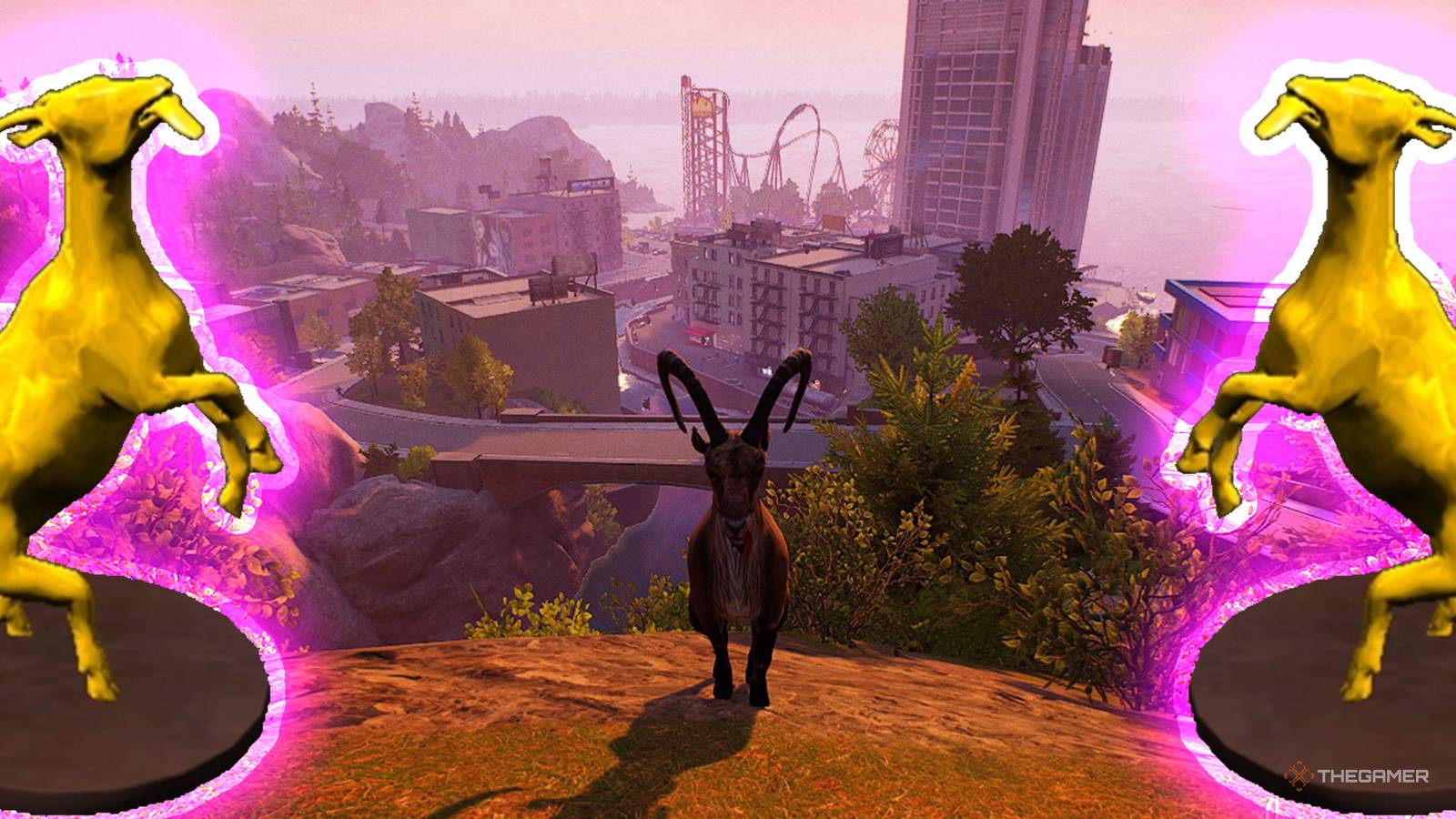 Where To Find All Trophies In The Goat City Bay Level In Goat Simulator