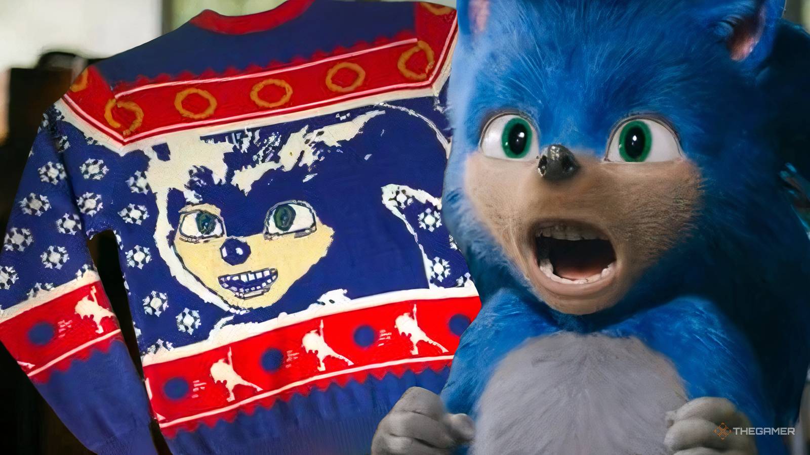 Sonic's Original Movie Design Has Been Revived For A Christmas Sweater