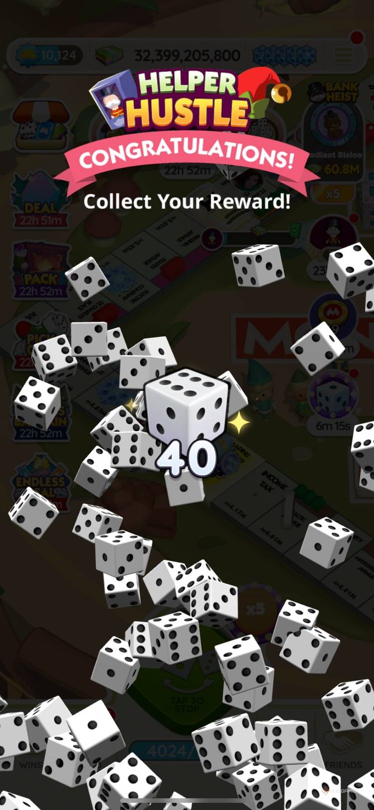 All Rewards In Helper Hustle (January 15-16) In Monopoly Go