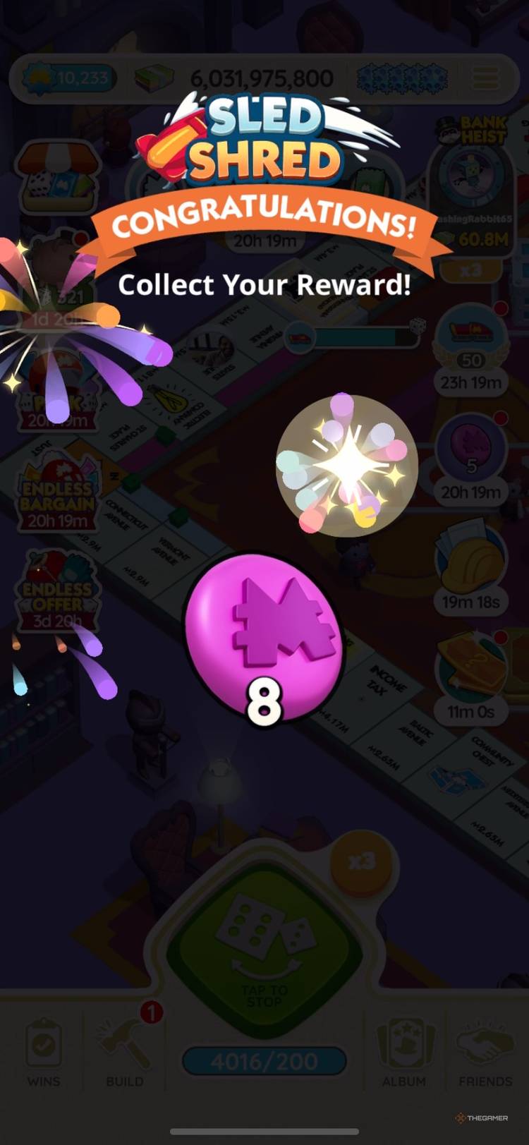 All Rewards In Sled Shred (January 21-22) In Monopoly Go
