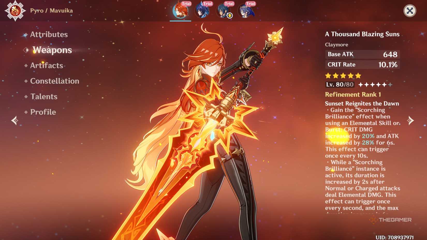 The Best Mavuika Build And Play Style In Genshin Impact