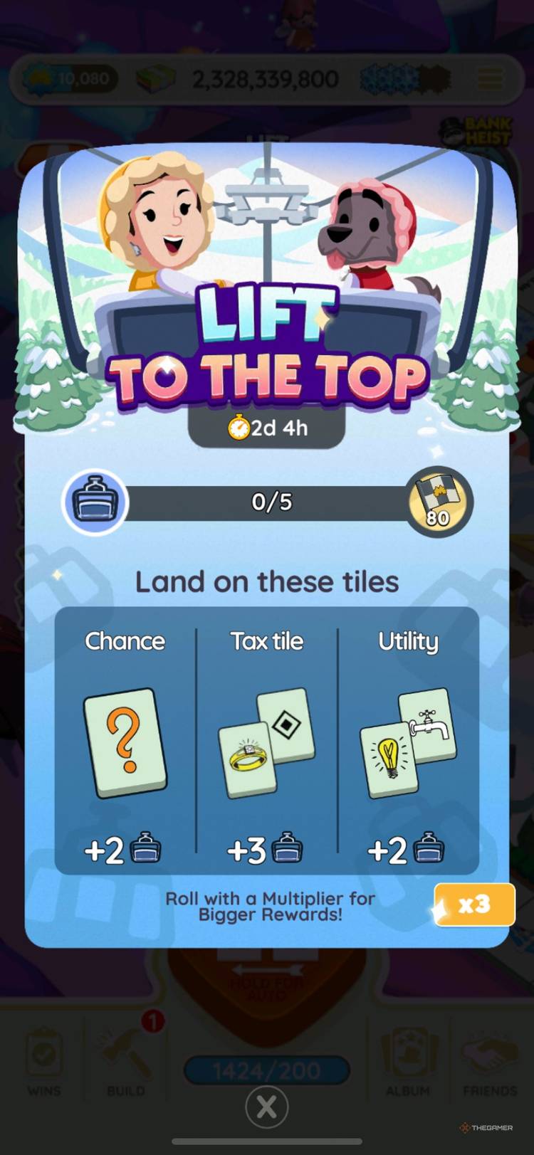 All Rewards In Lift To The Top (January 10-12) In Monopoly Go