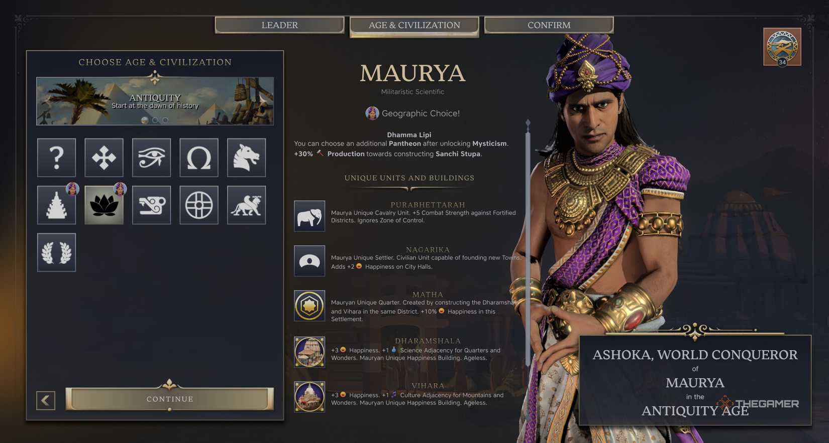 Civilization 7: Ashoka, World Conqueror Leader Guide