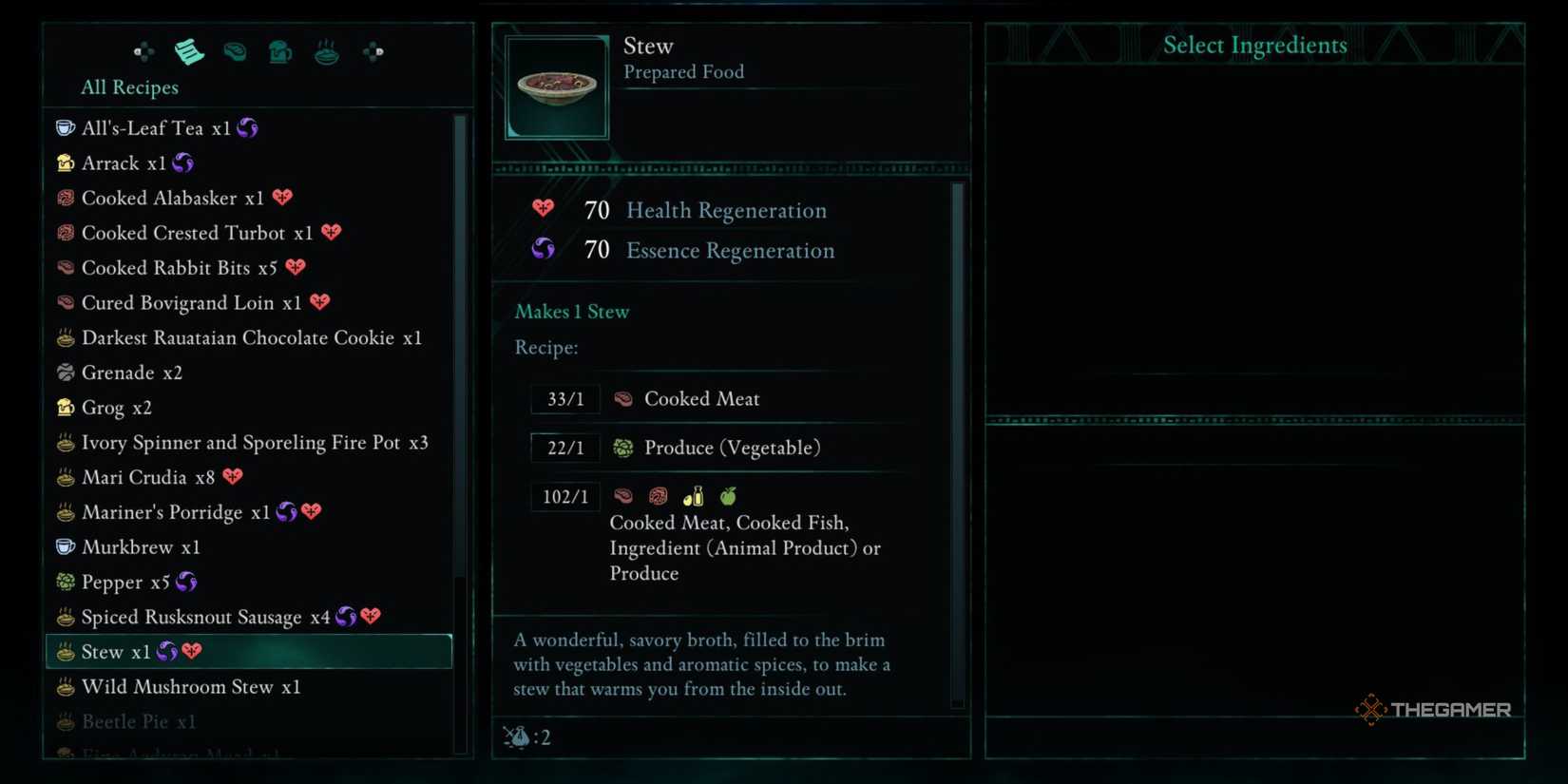 Best Recipes To Cook In Avowed