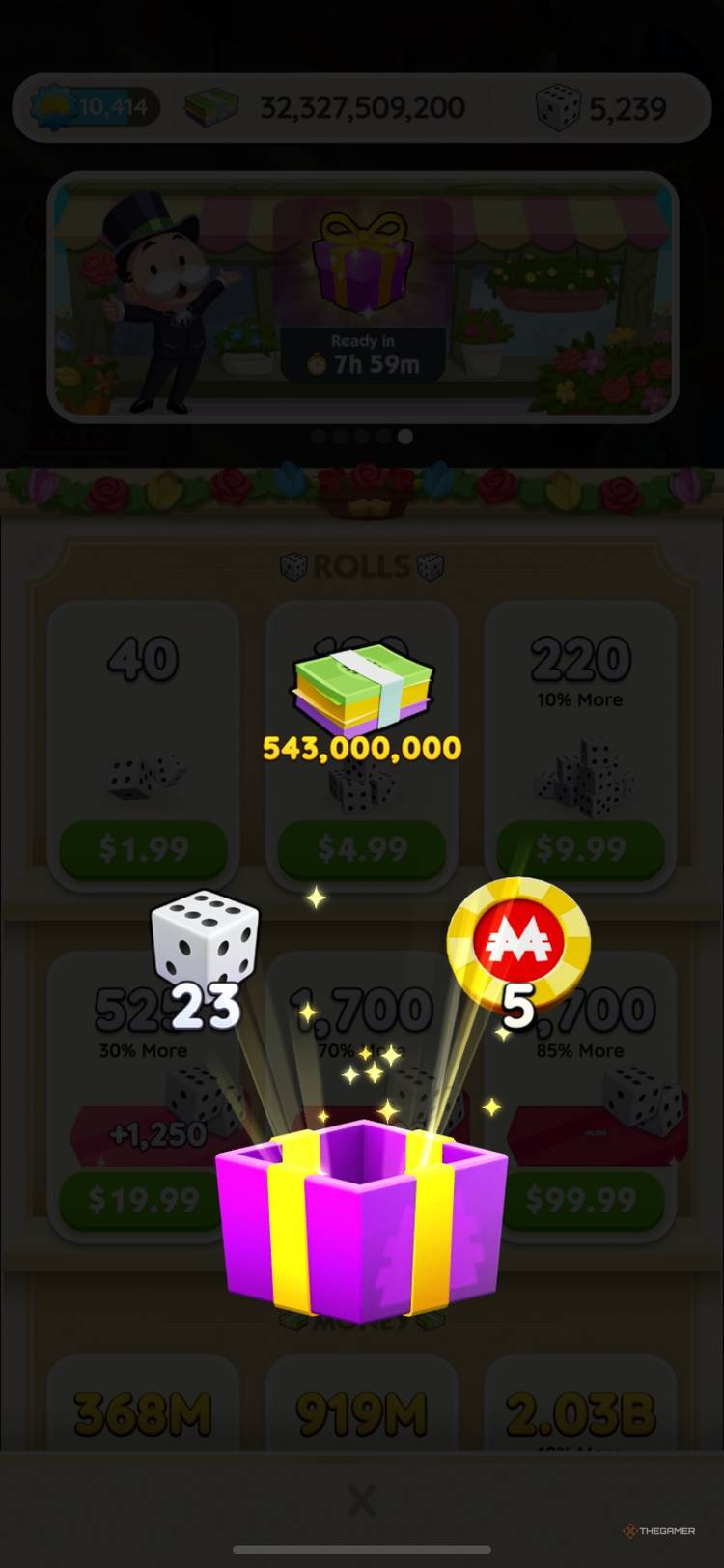 All Rewards In Peg-E Rolls Drop (February 10-12) In Monopoly Go