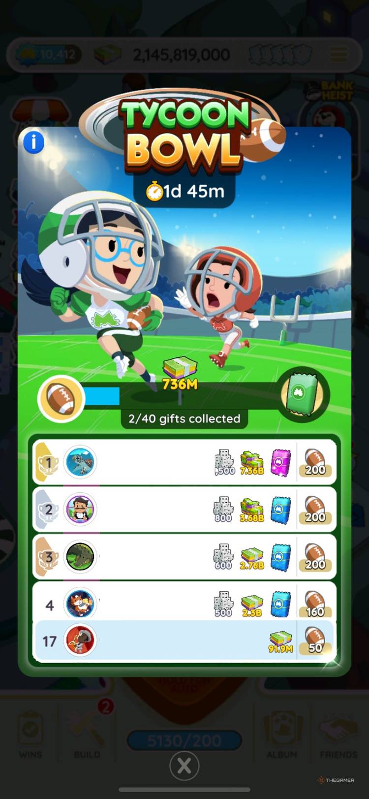 All Rewards In Tycoon Bowl (February 9-10) In Monopoly Go