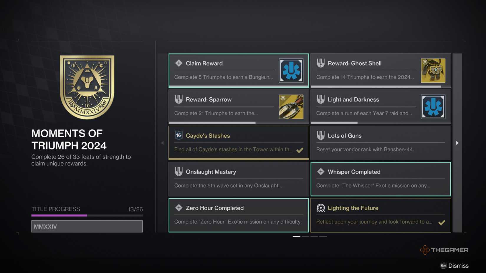 MMXXIV Title Guide - Destiny 2: Heresy