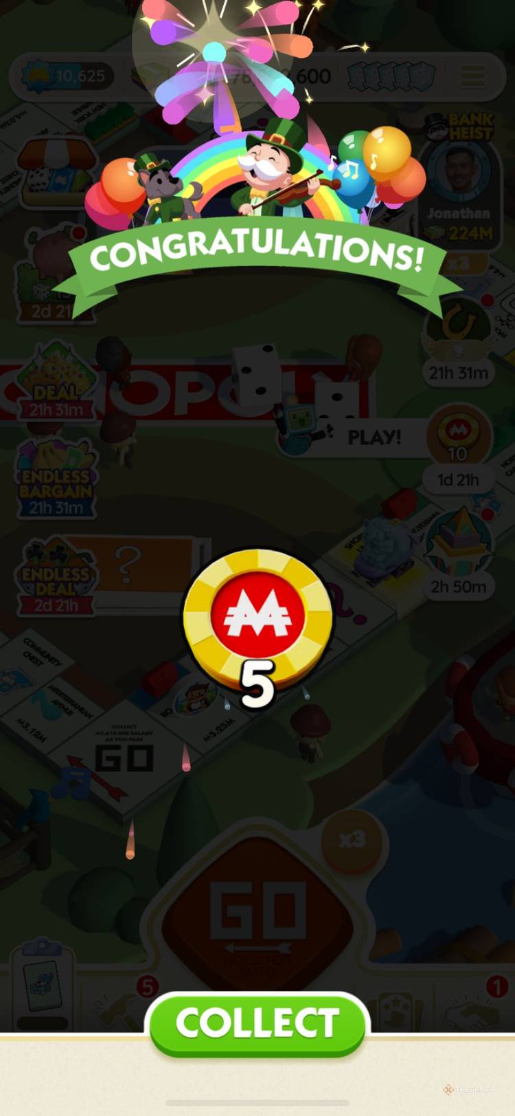 All Rewards In Peg-E Deluxe Drop (March 11-13) In Monopoly Go