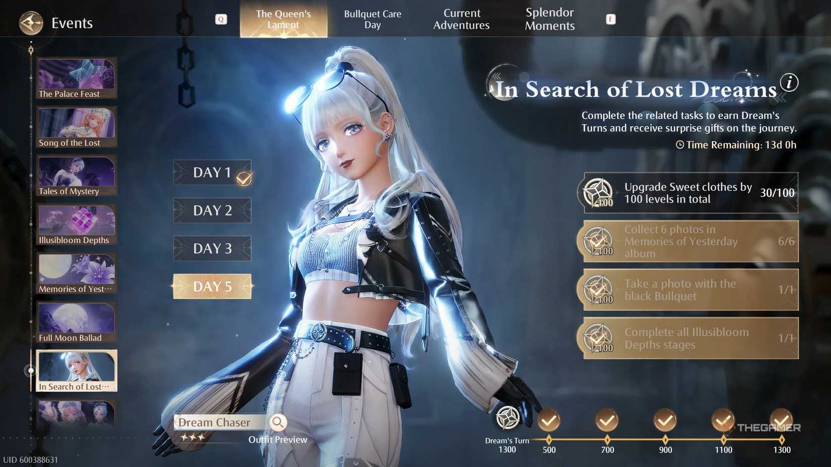 All The Queen's Lament Event Rewards In Infinity Nikki