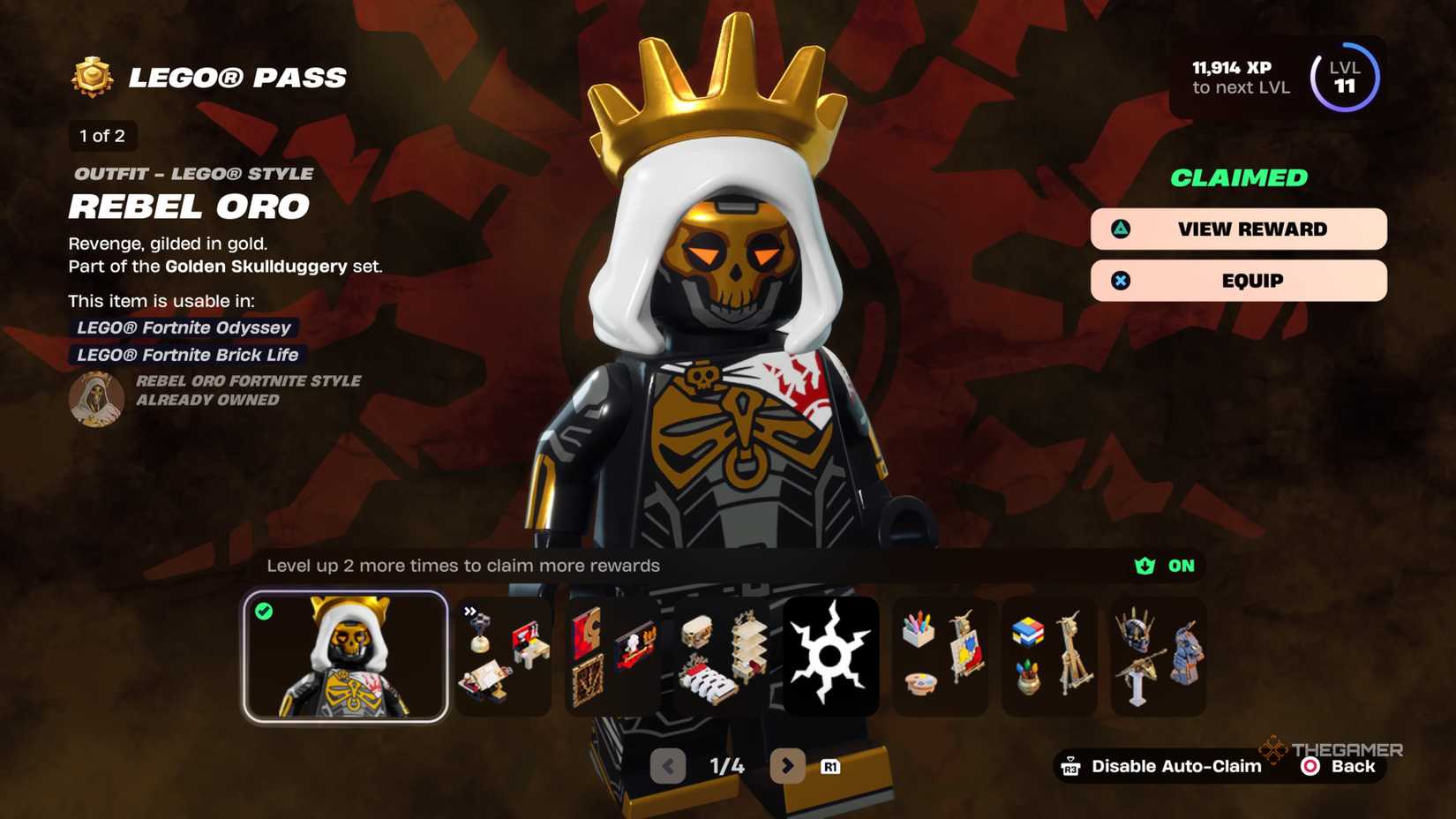 All Rewards In The Goldrush Gallery Lego Pass In Fortnite