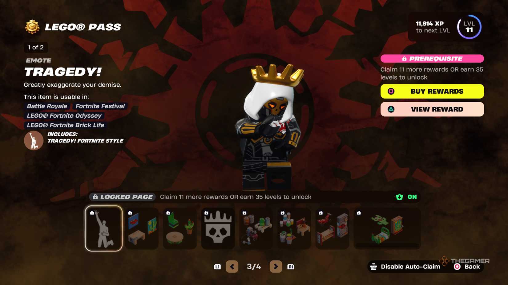 All Rewards In The Goldrush Gallery Lego Pass In Fortnite