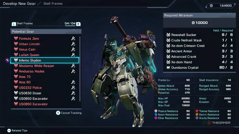How To Craft The Inferno Skydon Skell In Xenoblade Chronicles X ...