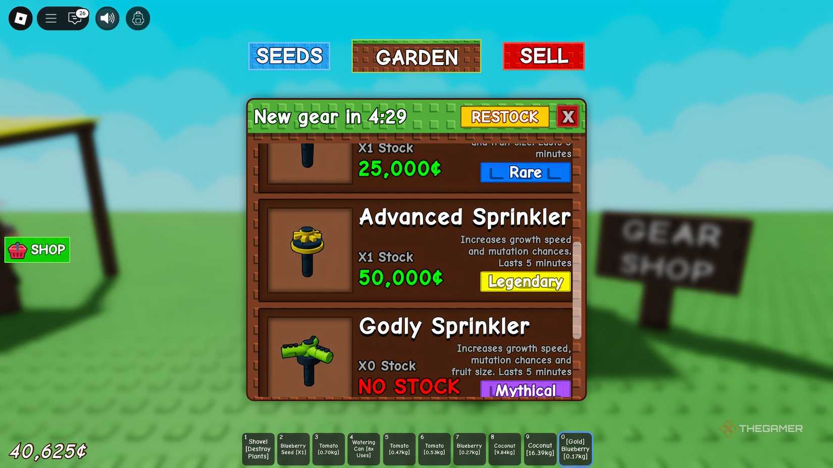 How To Use The Gear In Roblox: Grow A Garden