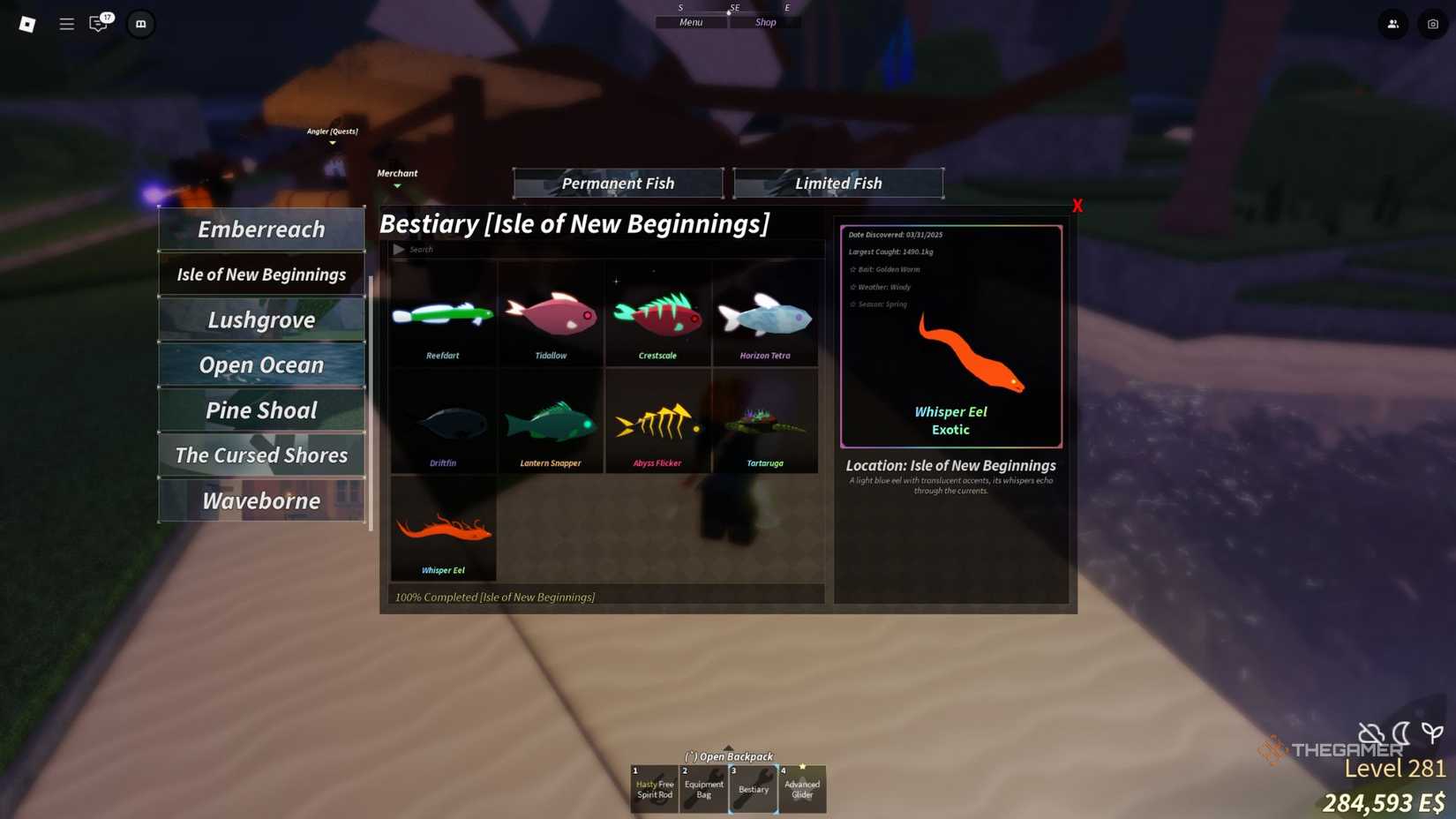 How To Complete The Isle Of New Beginnings Bestiary In Roblox: Fisch