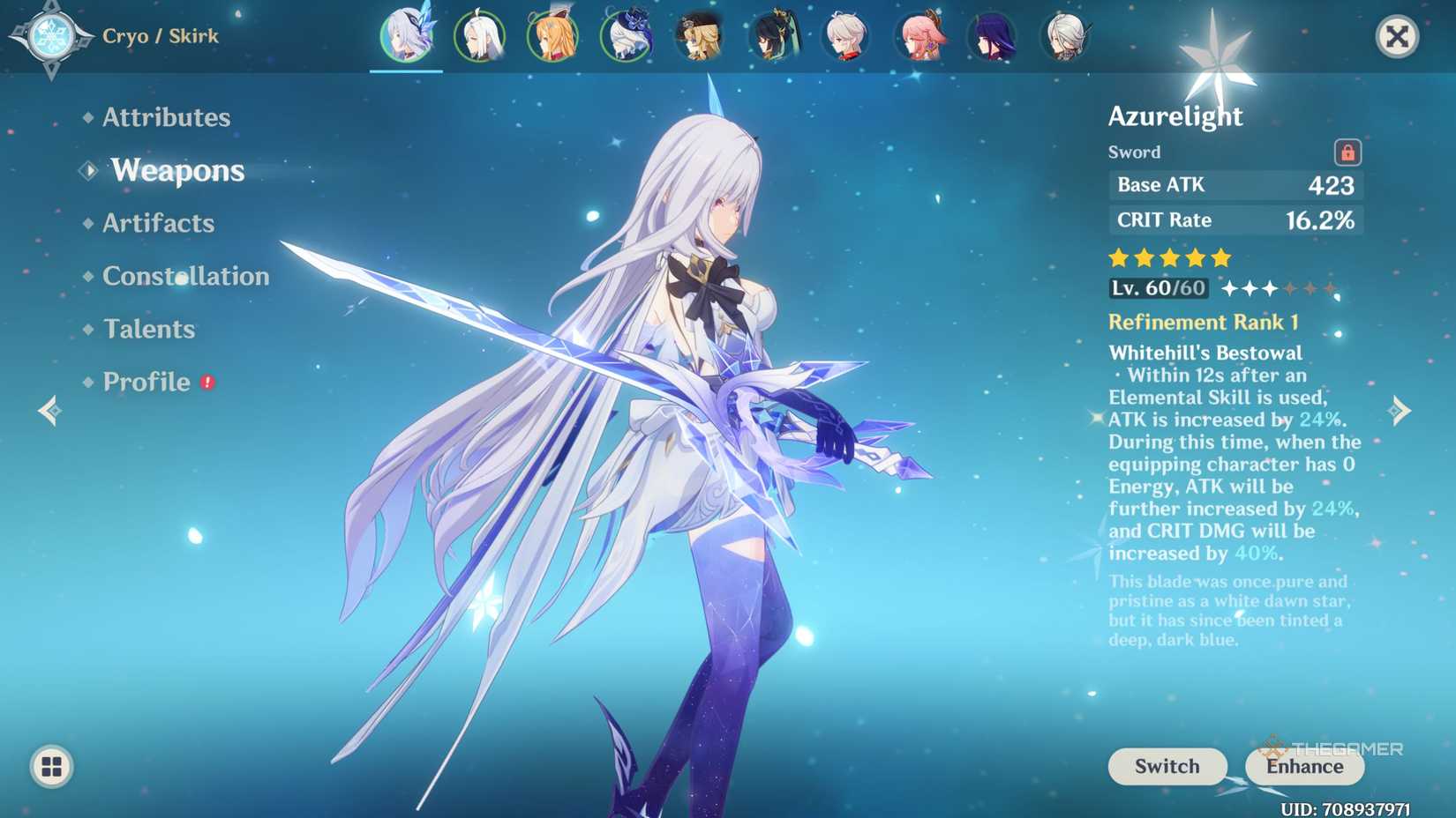 The Best Skirk Build, Team, Weapons, And Artifacts In Genshin Impact