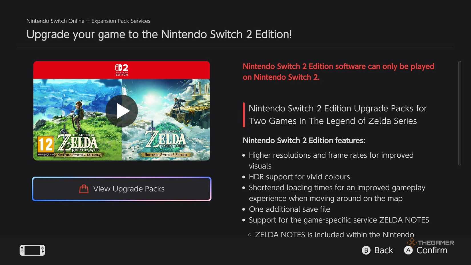 Complete List Of All Nintendo Switch Games With Upgrade Packs For ...