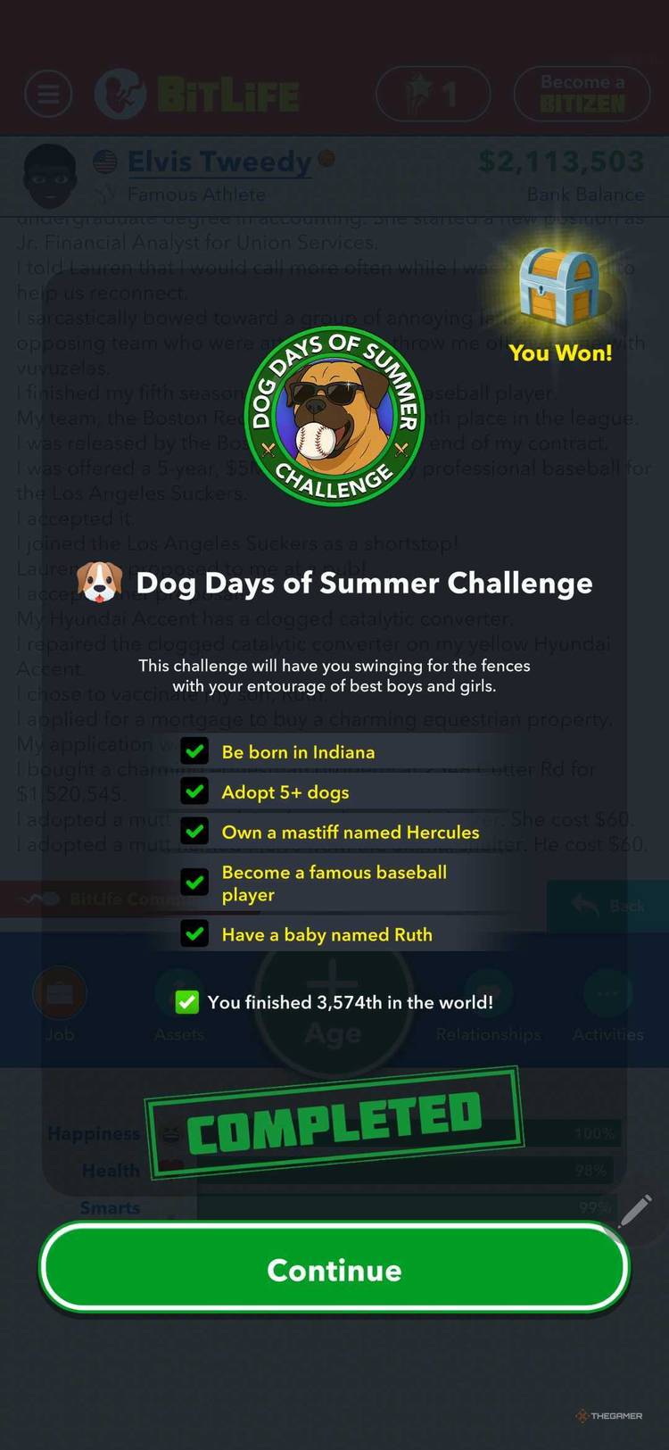 How To Complete The Dog Days Of Summer Challenge In BitLife
