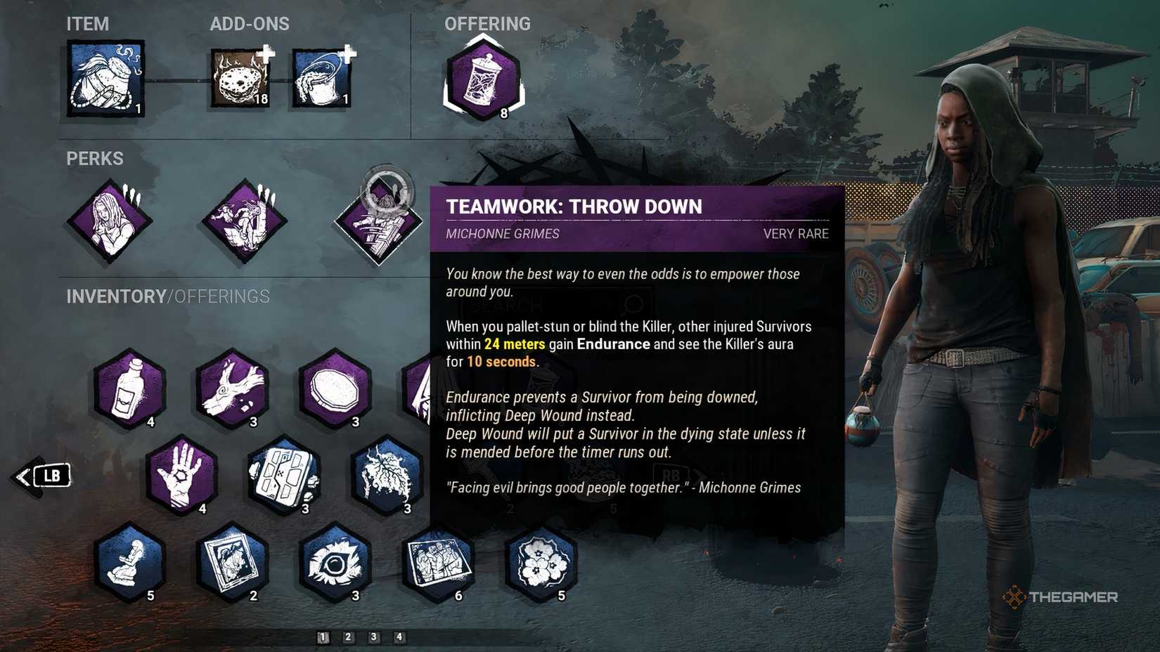 Best Perk Builds For Michonne Grimes In Dead By Daylight