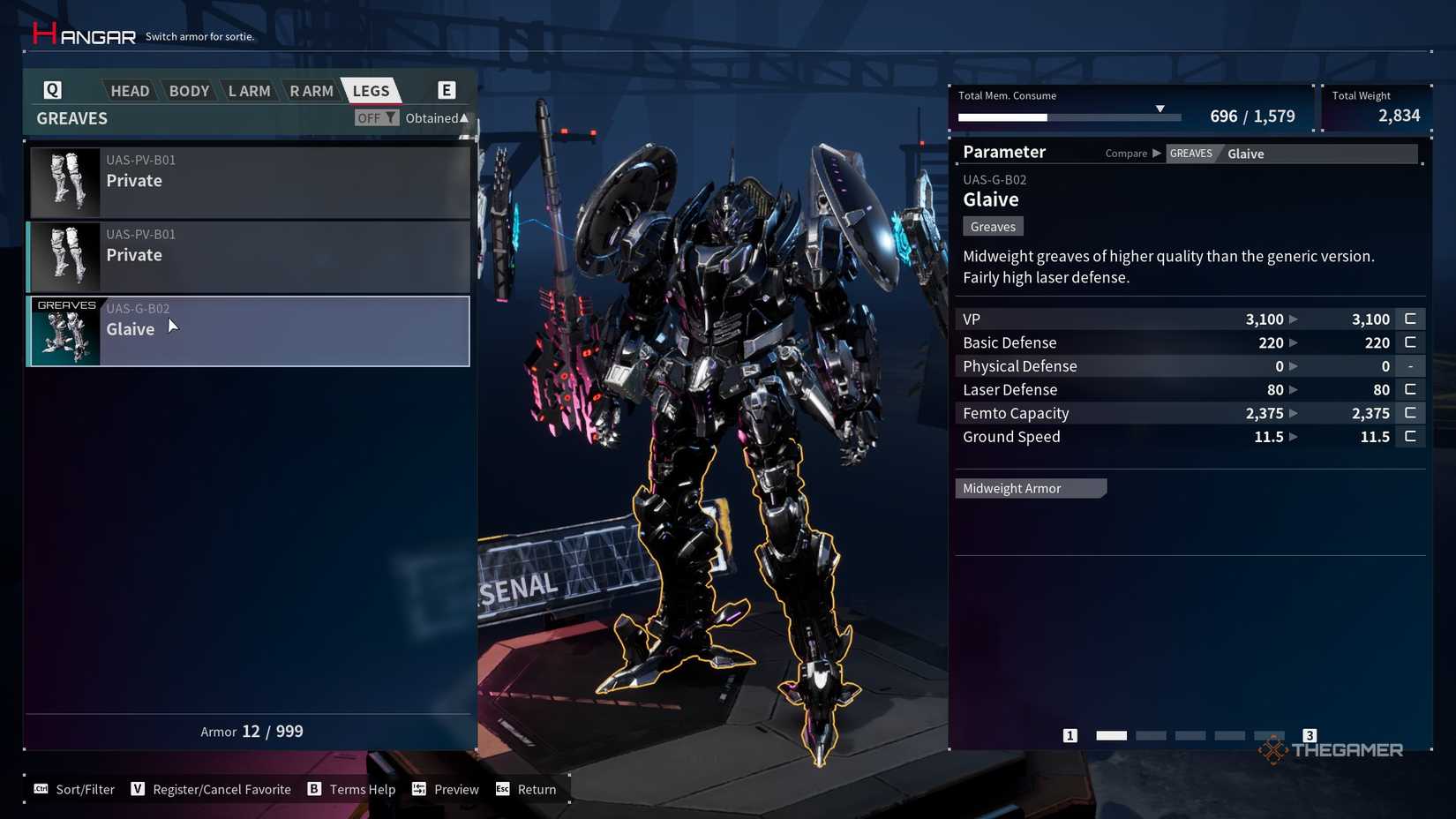 All Armor Stats And What They Do In Daemon X Machina: Titanic Scion