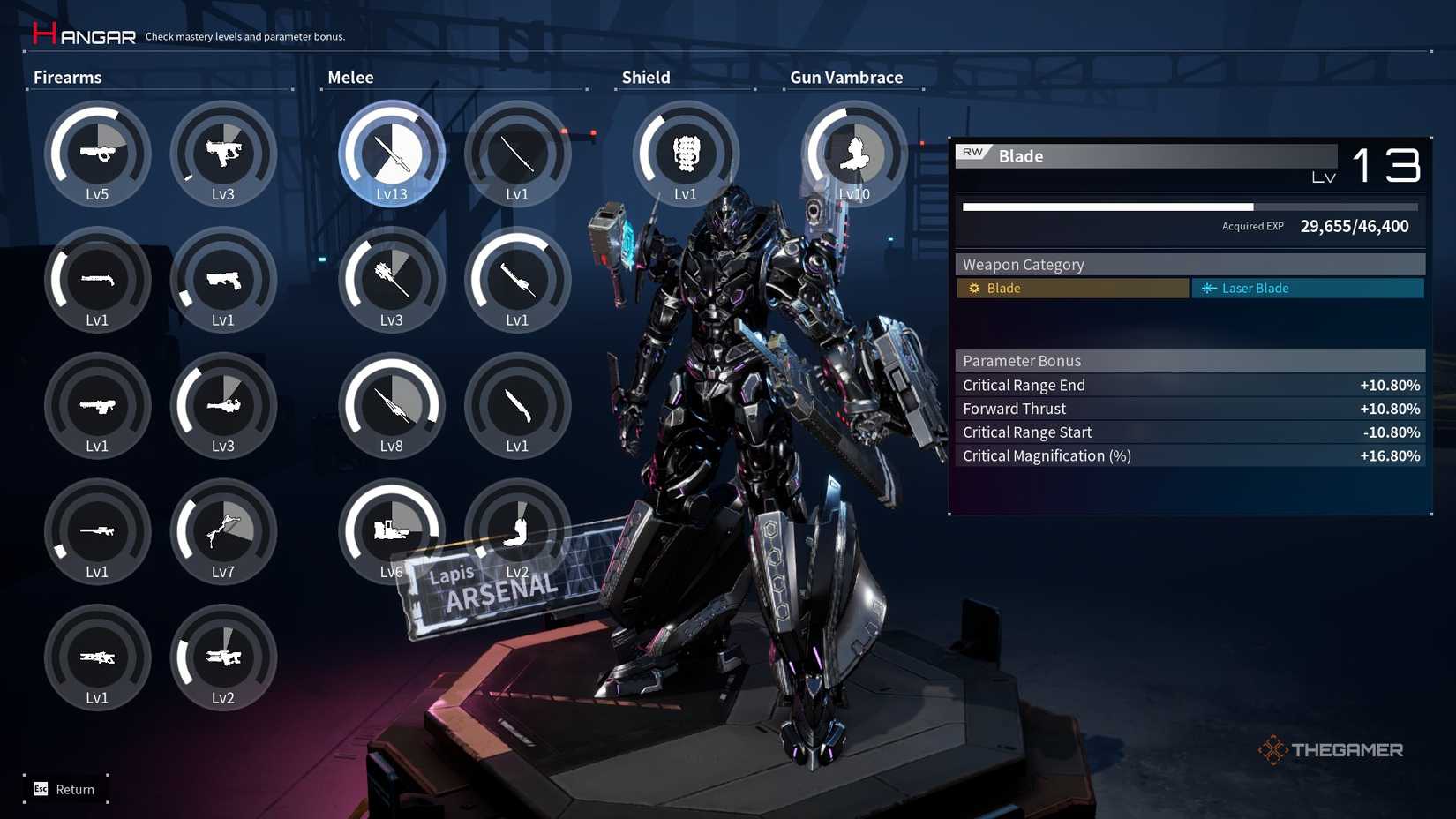 All Weapon Types In Daemon X Machina: Titanic Scion