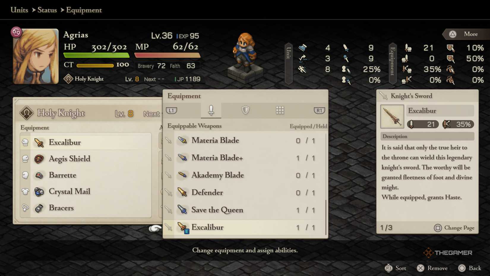 Best Build For Agrias In FFT: The Ivalice Chronicles