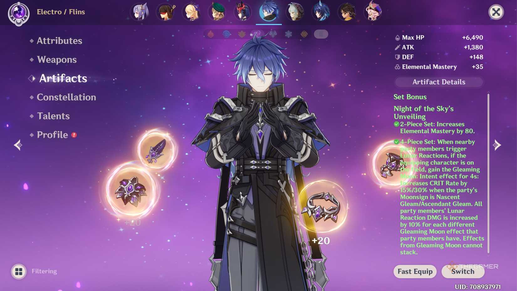 The Best Build, Weapons, Artifacts, And Team Members For Flins In ...