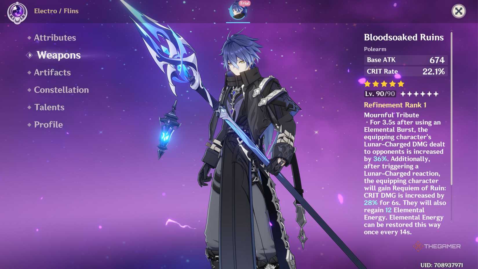 The Best Build, Weapons, Artifacts, And Team Members For Flins In ...