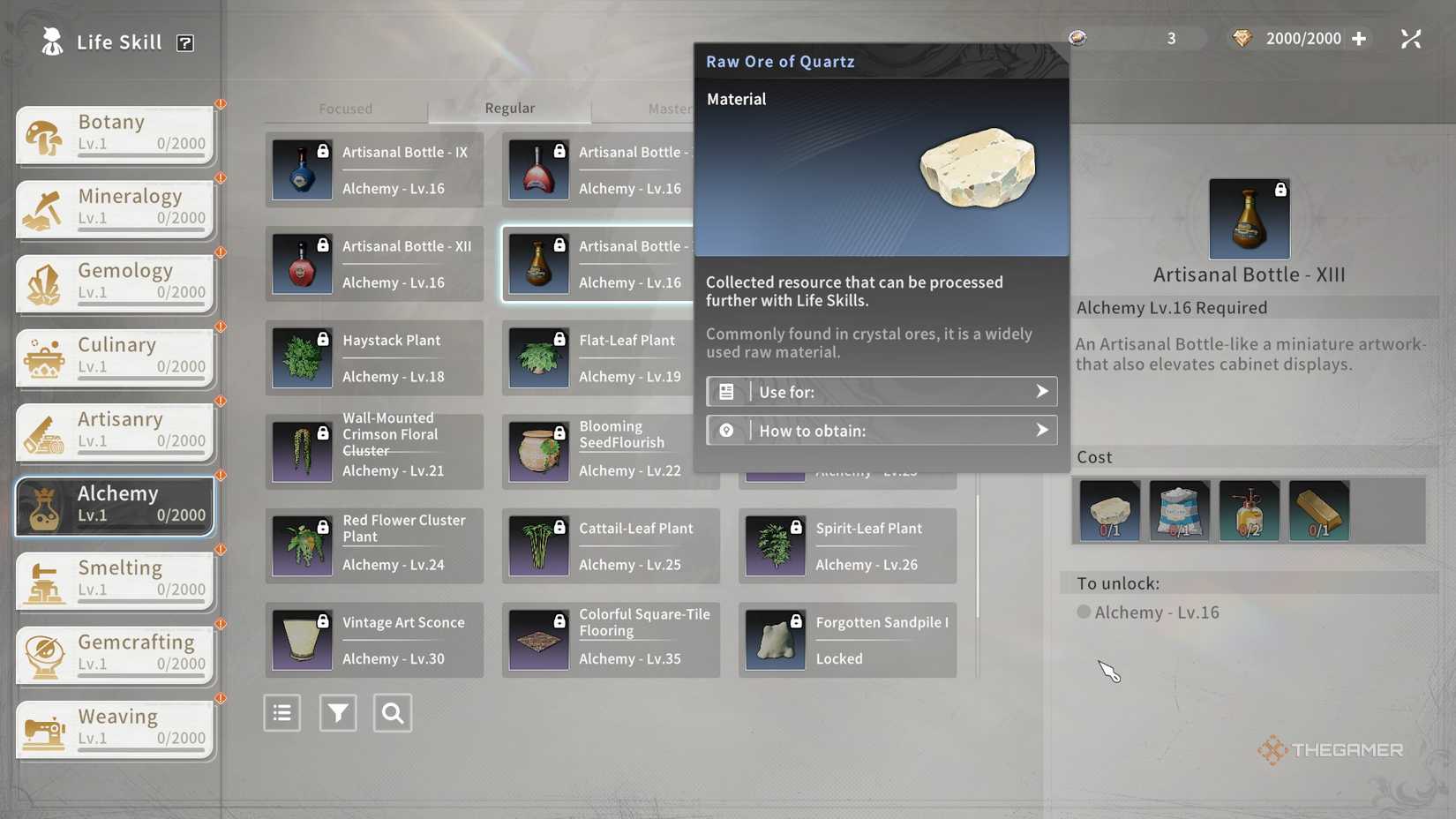 All Crafting Life Skills And How To Improve Your Mastery In Blue ...