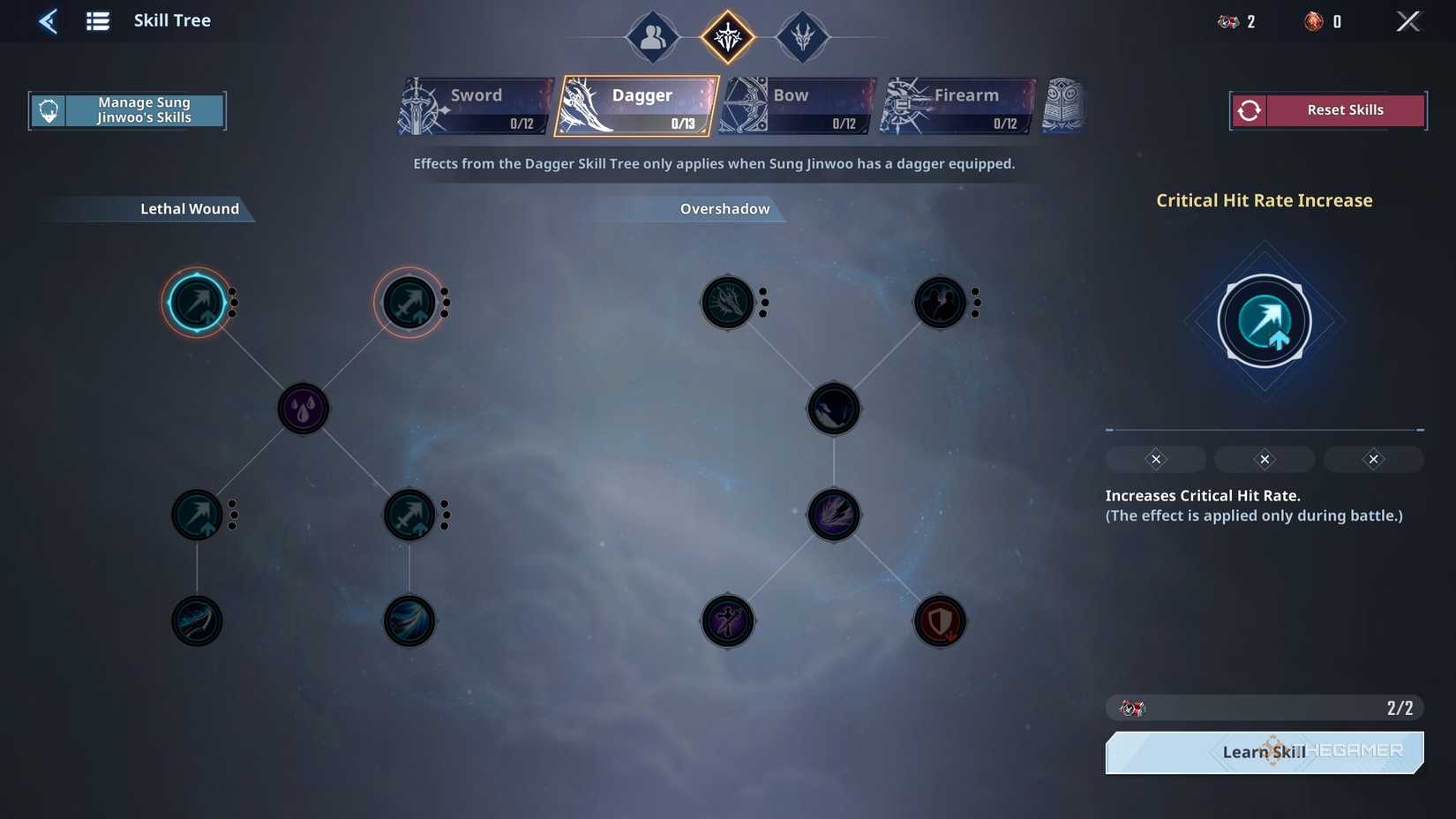 Weapon Skill Tree Upgrades In Solo Leveling: Arise Overdrive