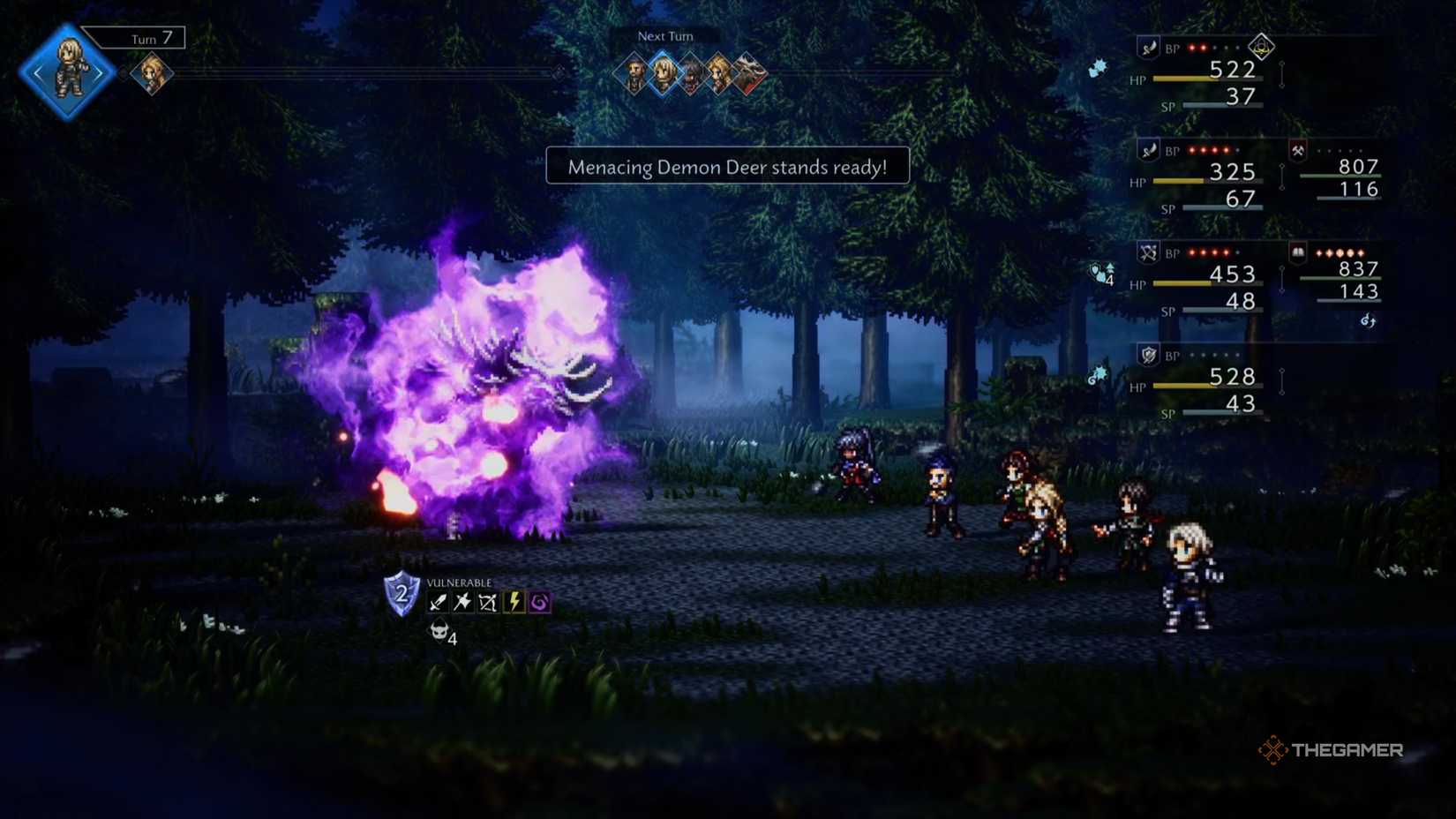 The Menacing Demon Deer Elite Enemy Weaknesses In Octopath Traveler 0