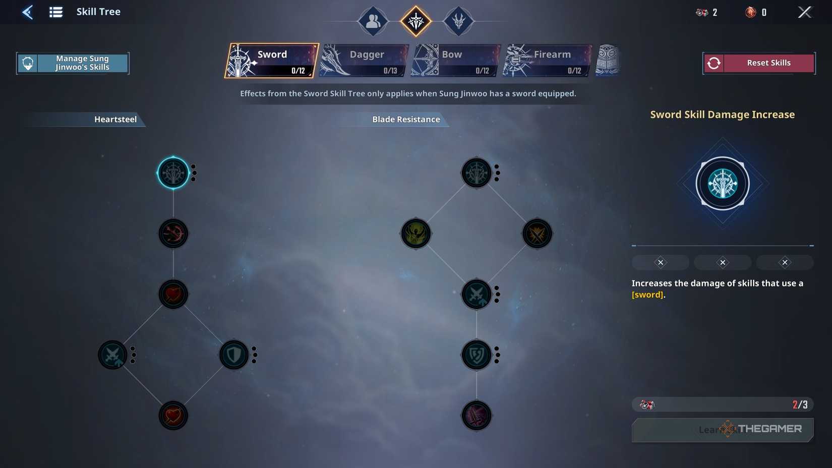 Weapon Skill Tree Upgrades In Solo Leveling: Arise Overdrive