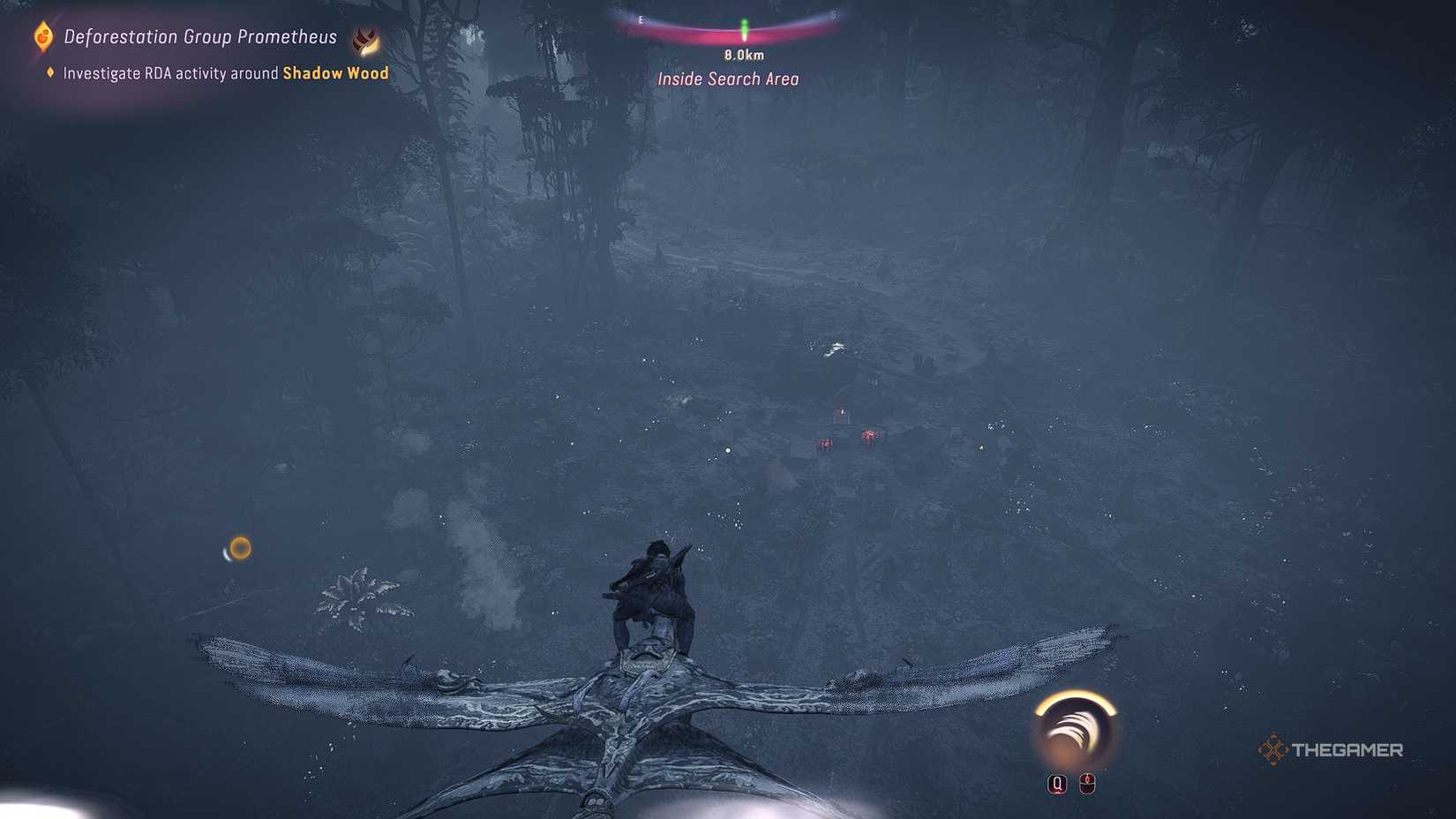 Avatar_ Frontiers of Pandora™ So'lek flying towards a burned down ...